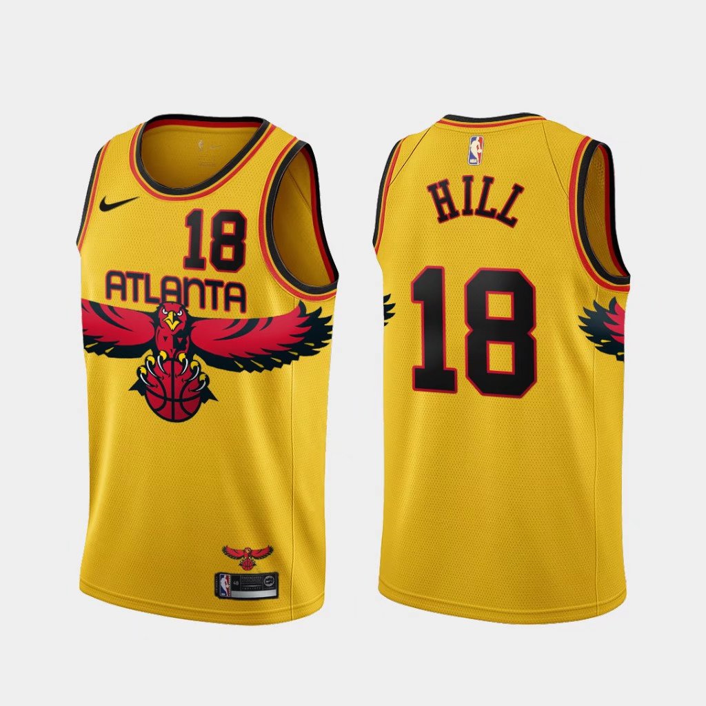 75th Anniversary Atlanta Hawks Yellow #18 Jersey-07