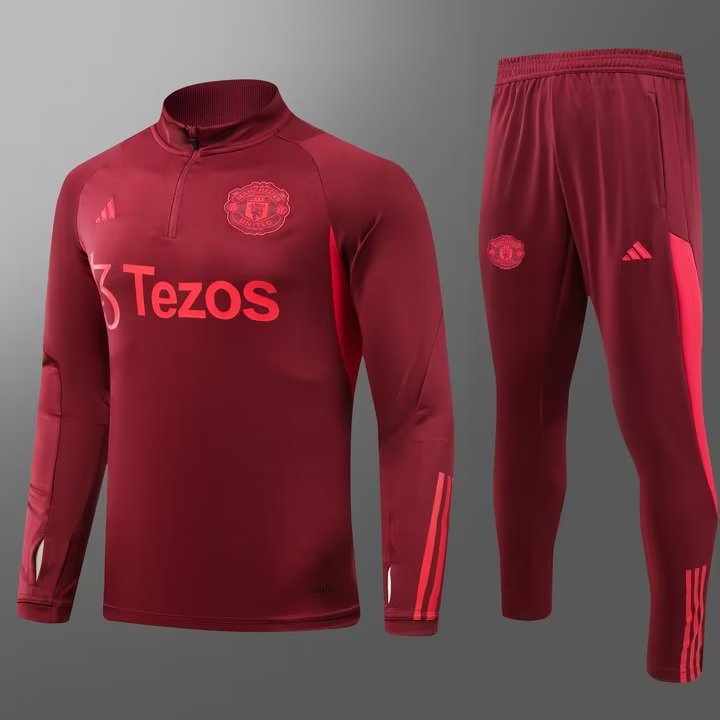 2023/24 Manchester United Maroon Thailand Tracksuit Uniform-GDP