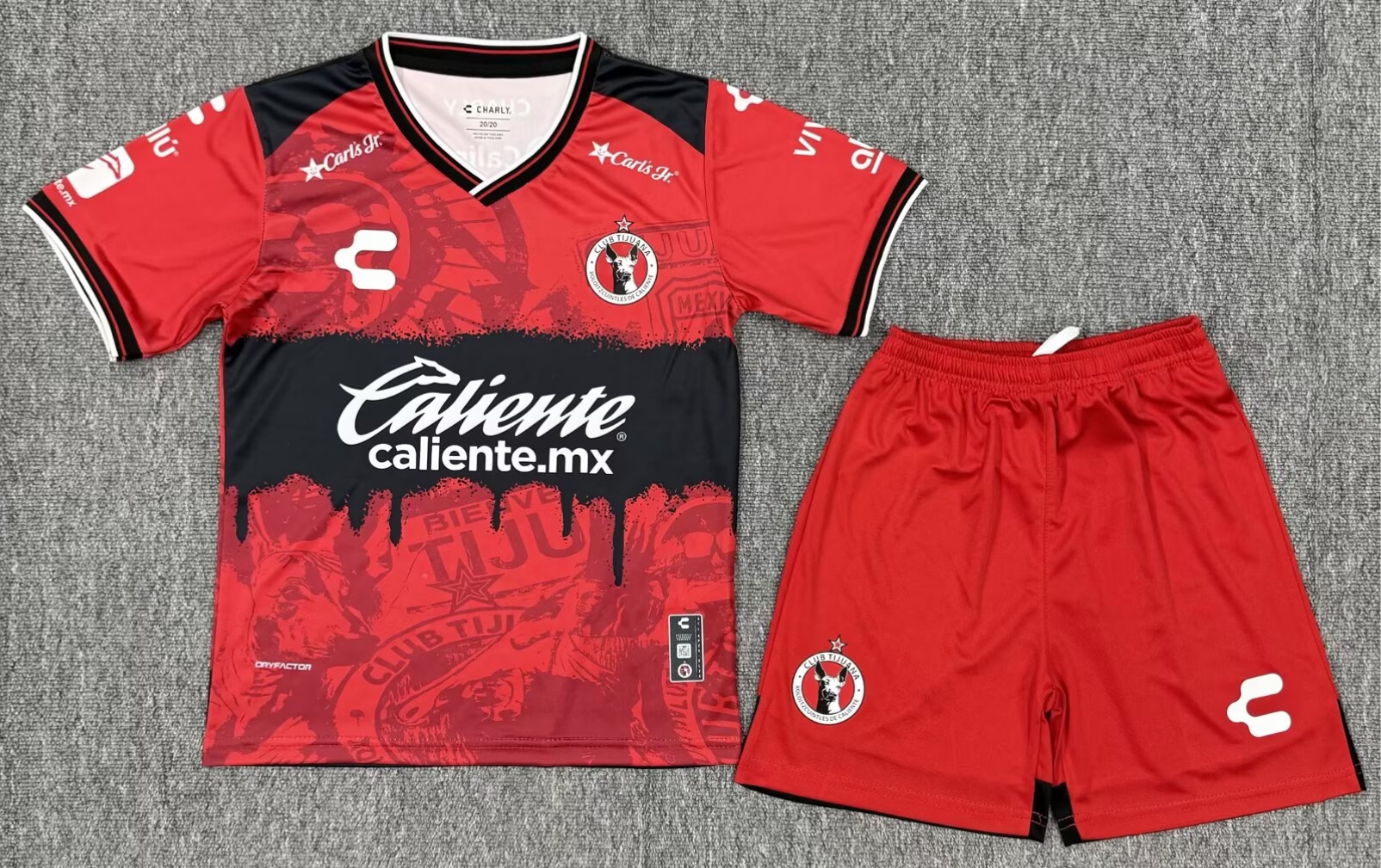 Kids 2025/26 Club Tijuana Home Red Kids/Youth Soccer Uniform-522
