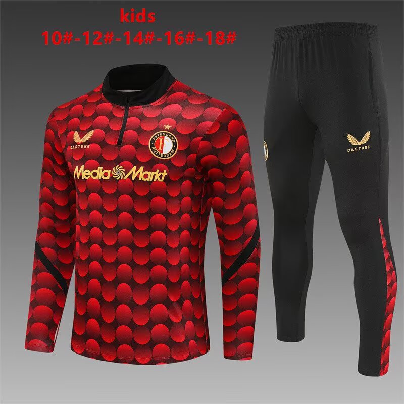 Camouflage 2025/26 Feyenoord Rotterdam Black & Red Kids/Youth Soccer ...